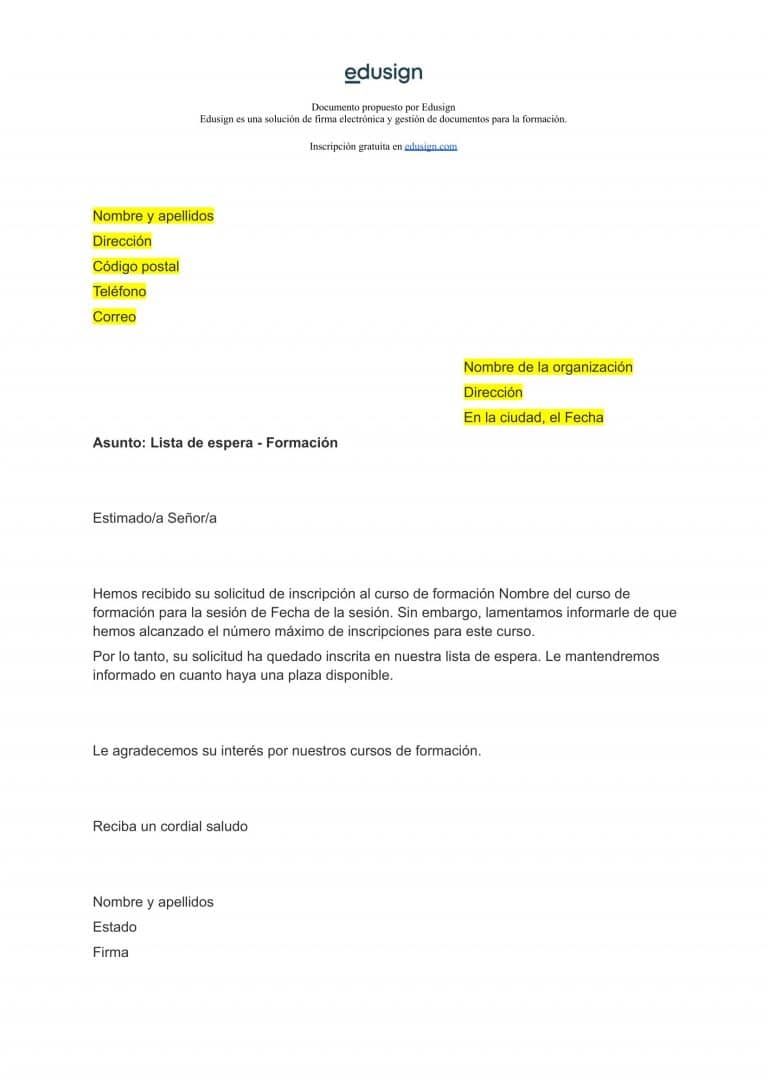 Carta de presentación: Plantilla gratuita en formato Word o PDF | Edusign