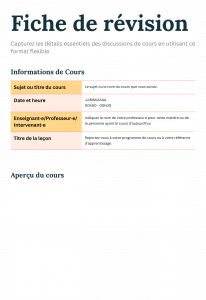 Fiche de révision : Modèle gratuit en format Word, PDF | Edusign