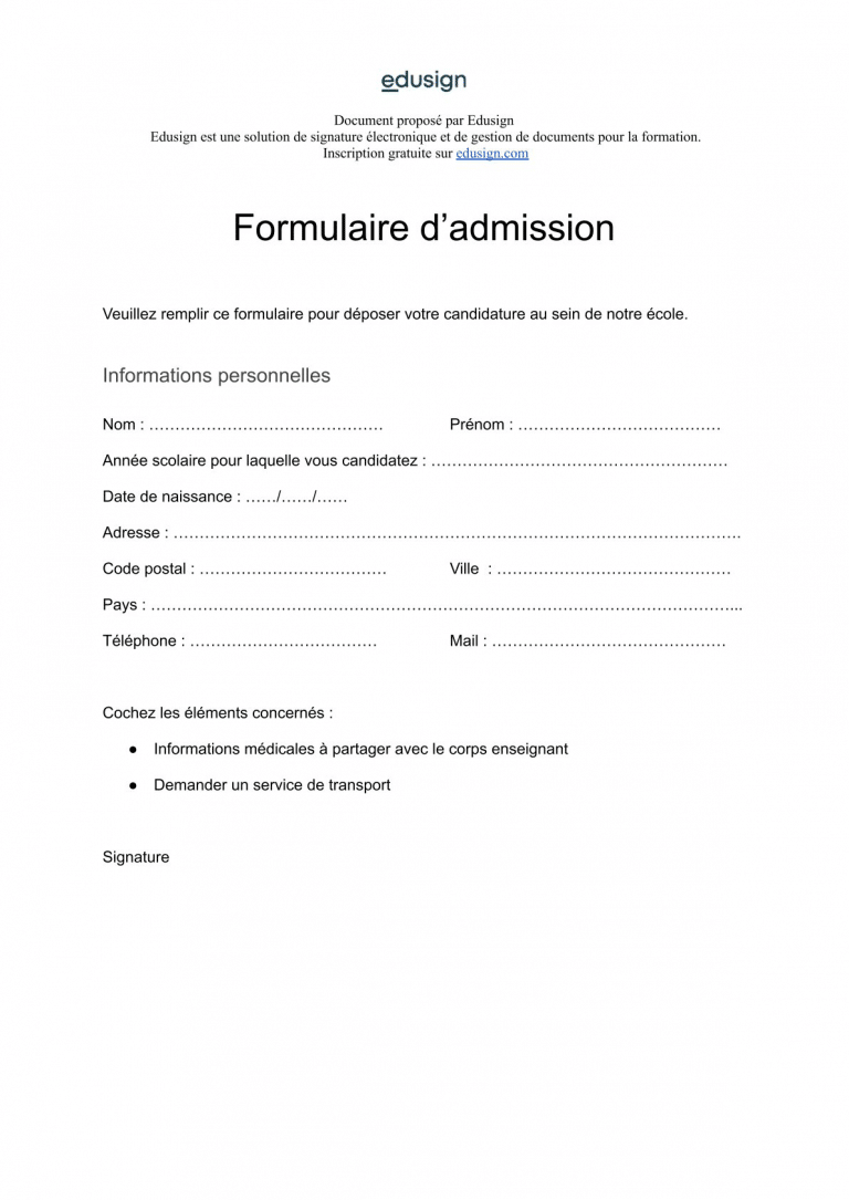 Formulaires de demande de fournitures : Modèle gratuit en format Word, PDF | Edusign