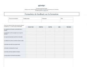 Formulaire de feedback : Modèle gratuit en format Word, PDF | Edusign