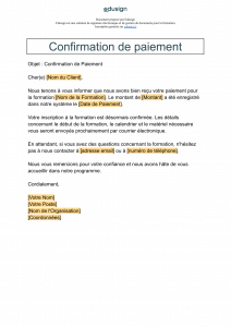 Confirmation de paiement : Modèle de mail gratuit | Edusign