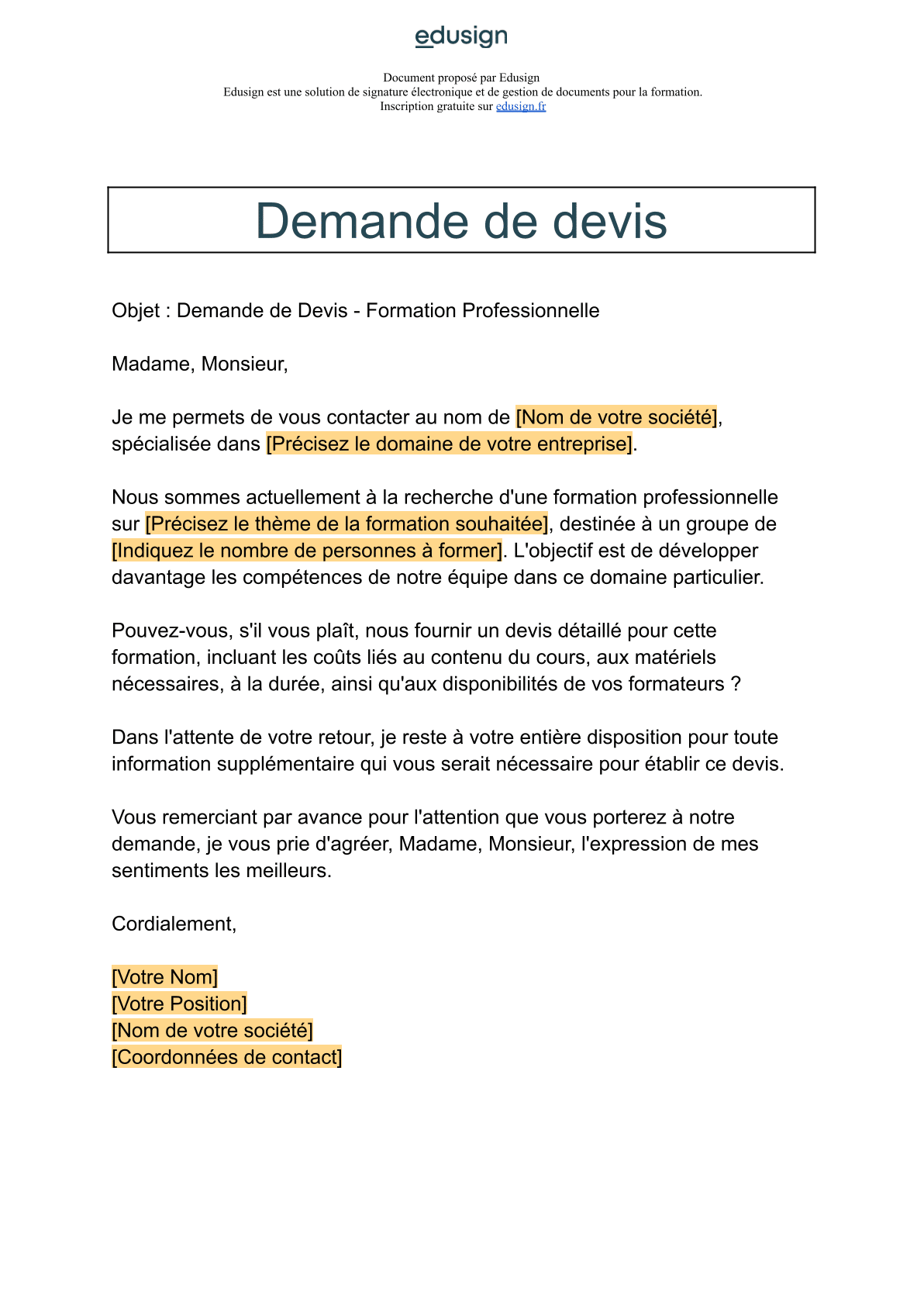 Demande De Mise Jour Mod le De Mail Gratuit Edusign Demande De Mise Jour Mod le De Mail Gratuit Edusign