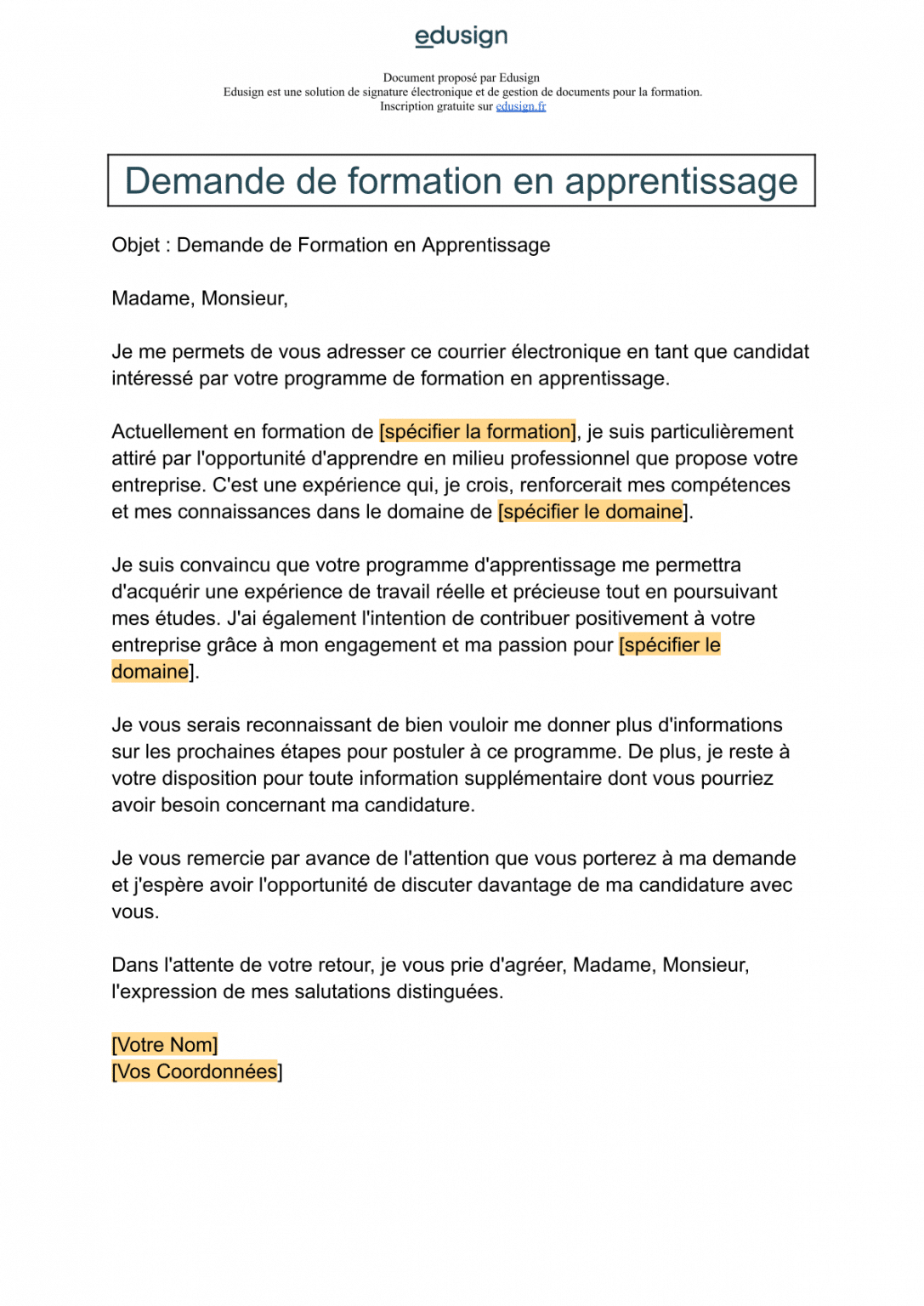 Remerciement après une formation : Modèle de mail ou de lettre | Edusign