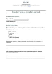 Modèle de questionnaire : Questionnaire de formation à chaud | Edusign