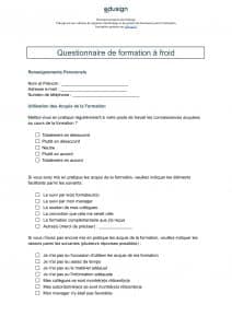 Modèle de questionnaire : Bilan de formation | Edusign