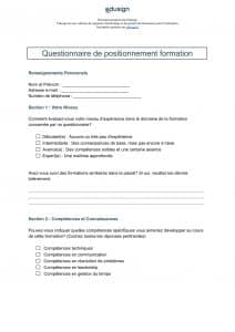 Modèle de questionnaire : Bilan de formation | Edusign