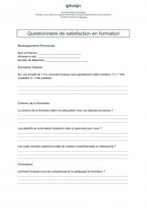Modèle de questionnaire de satisfaction : Atelier | Edusign