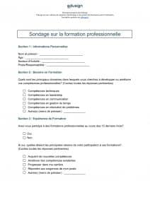 Modèle de questionnaire : Formation professionnelle | Edusign