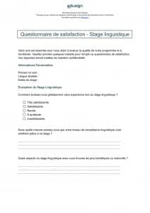 Modèle de questionnaire de satisfaction : Fin de stage | Edusign